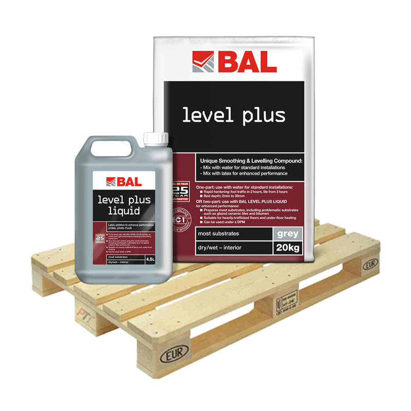 BAL Level Plus Unique Smoothing & Levelling Compound With Latex Liquid 20kg Full Pallet (40 Bags ...